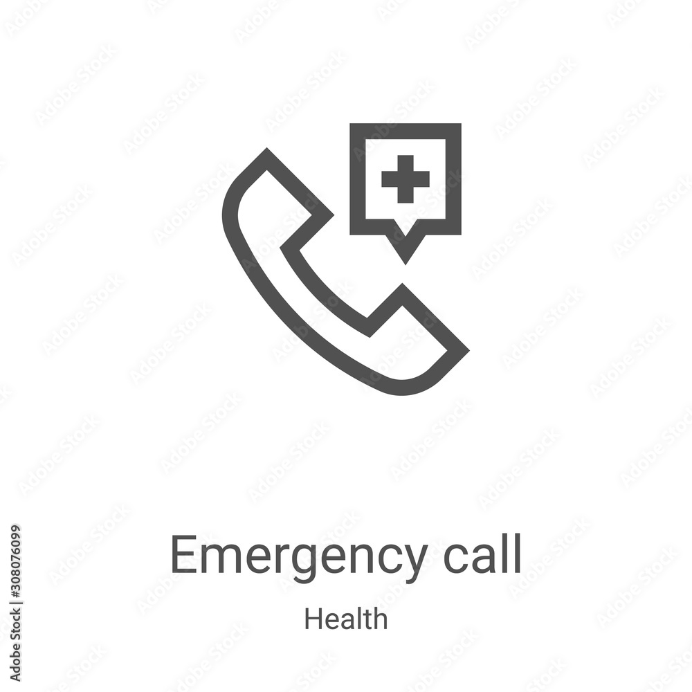 emergency call icon vector from health collection. Thin line emergency ...