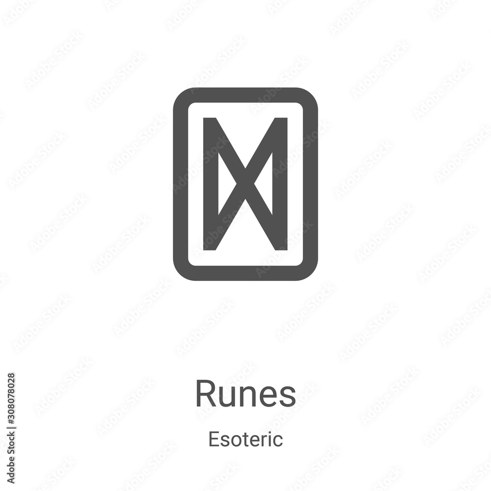 runes icon vector from esoteric collection. Thin line runes outline ...