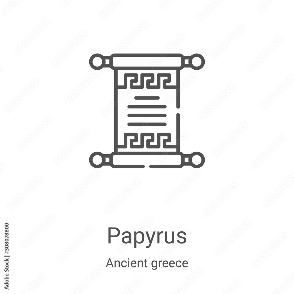 papyrus icon vector from ancient greece collection. Thin line papyrus ...