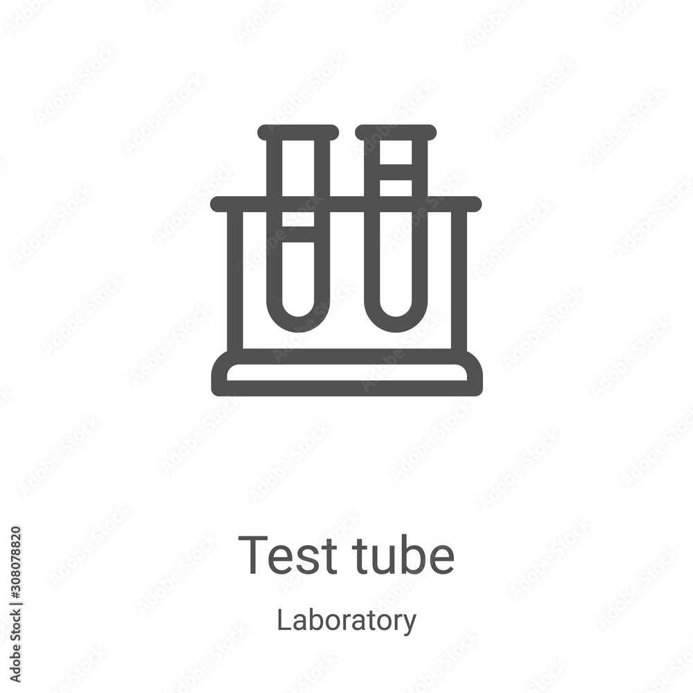test tube icon vector from laboratory collection. Thin line test tube ...