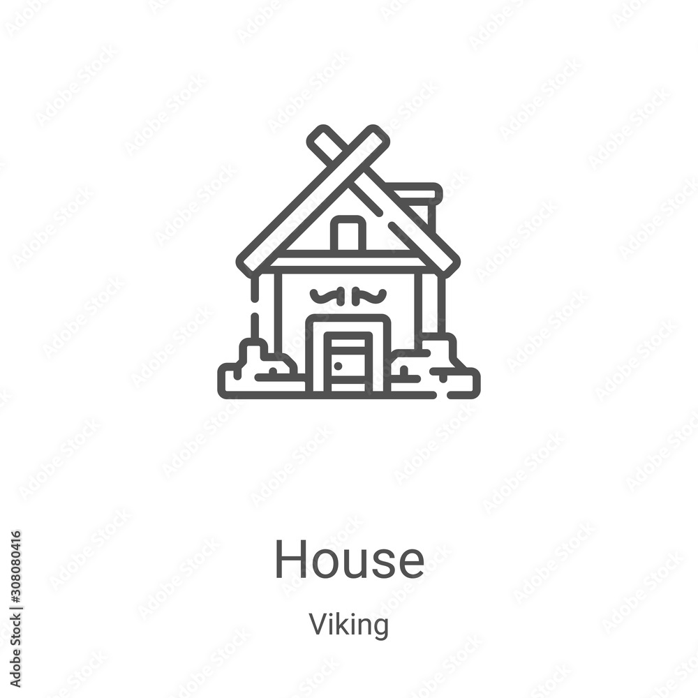 house icon vector from viking collection. Thin line house outline icon ...