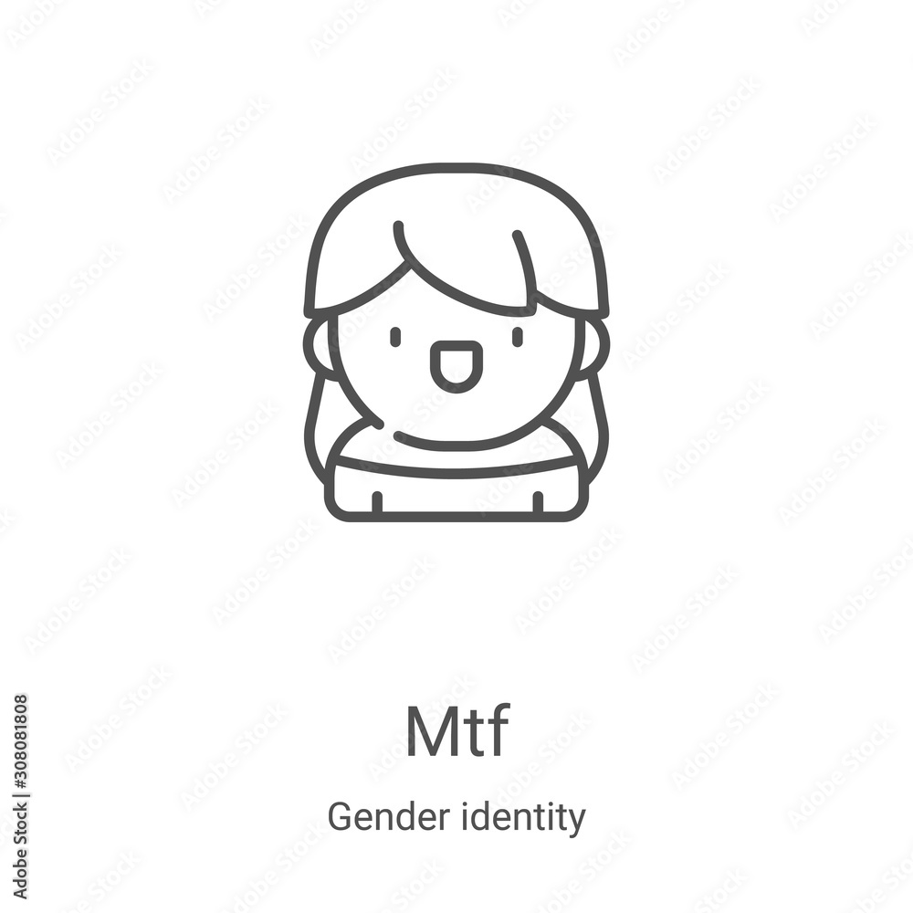 mtf icon vector from gender identity collection. Thin line mtf outline ...