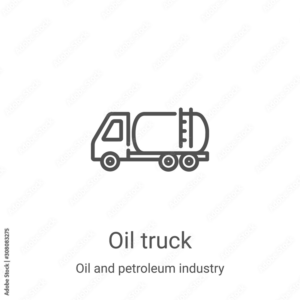 oil truck icon vector from oil and petroleum industry collection. Thin ...