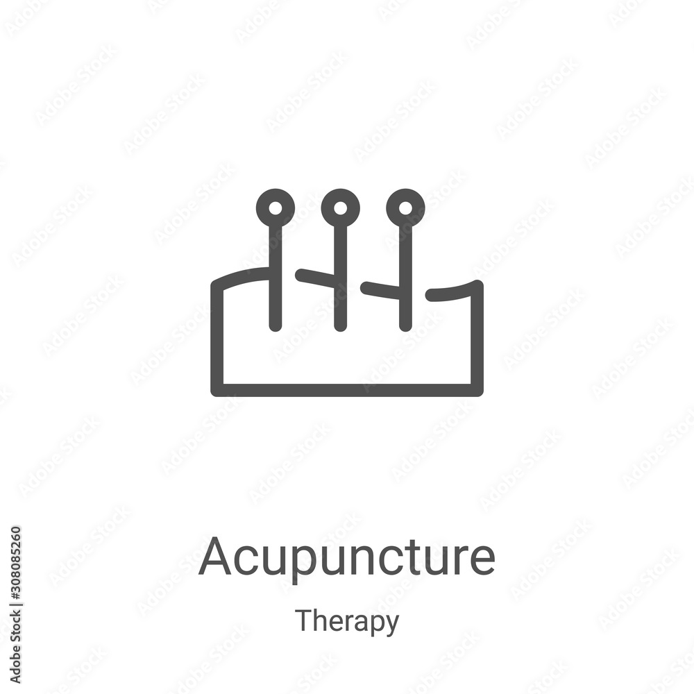 acupuncture icon vector from therapy collection. Thin line acupuncture ...
