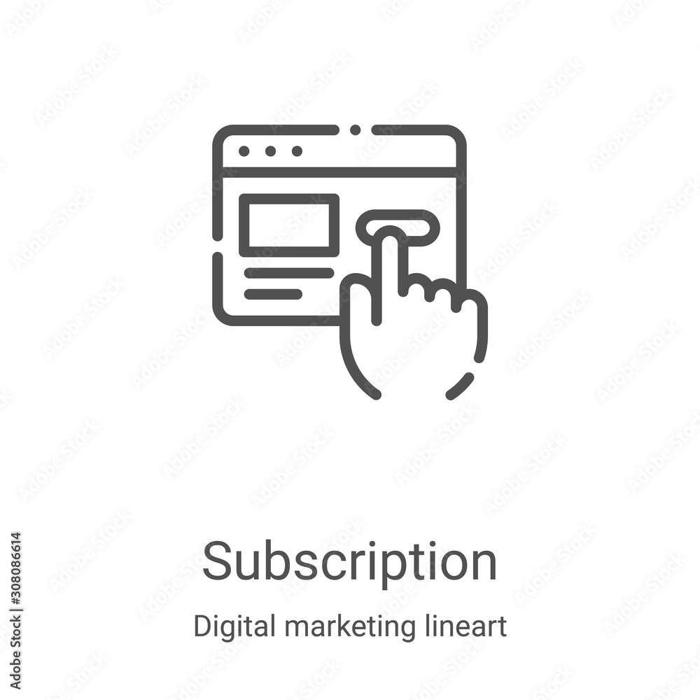subscription icon vector from digital marketing lineart collection ... subscription icon vector from digital marketing lineart collection ...