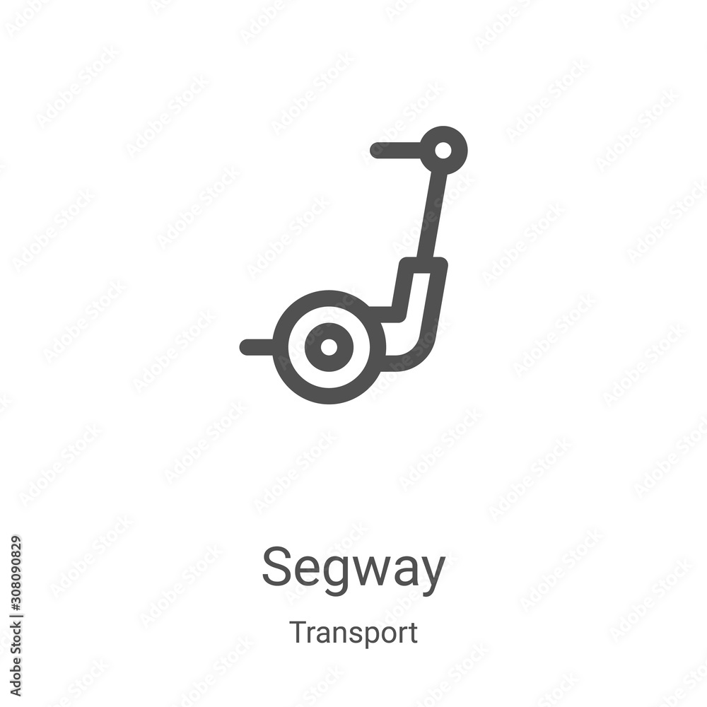 segway icon vector from transport collection. Thin line segway outline ...