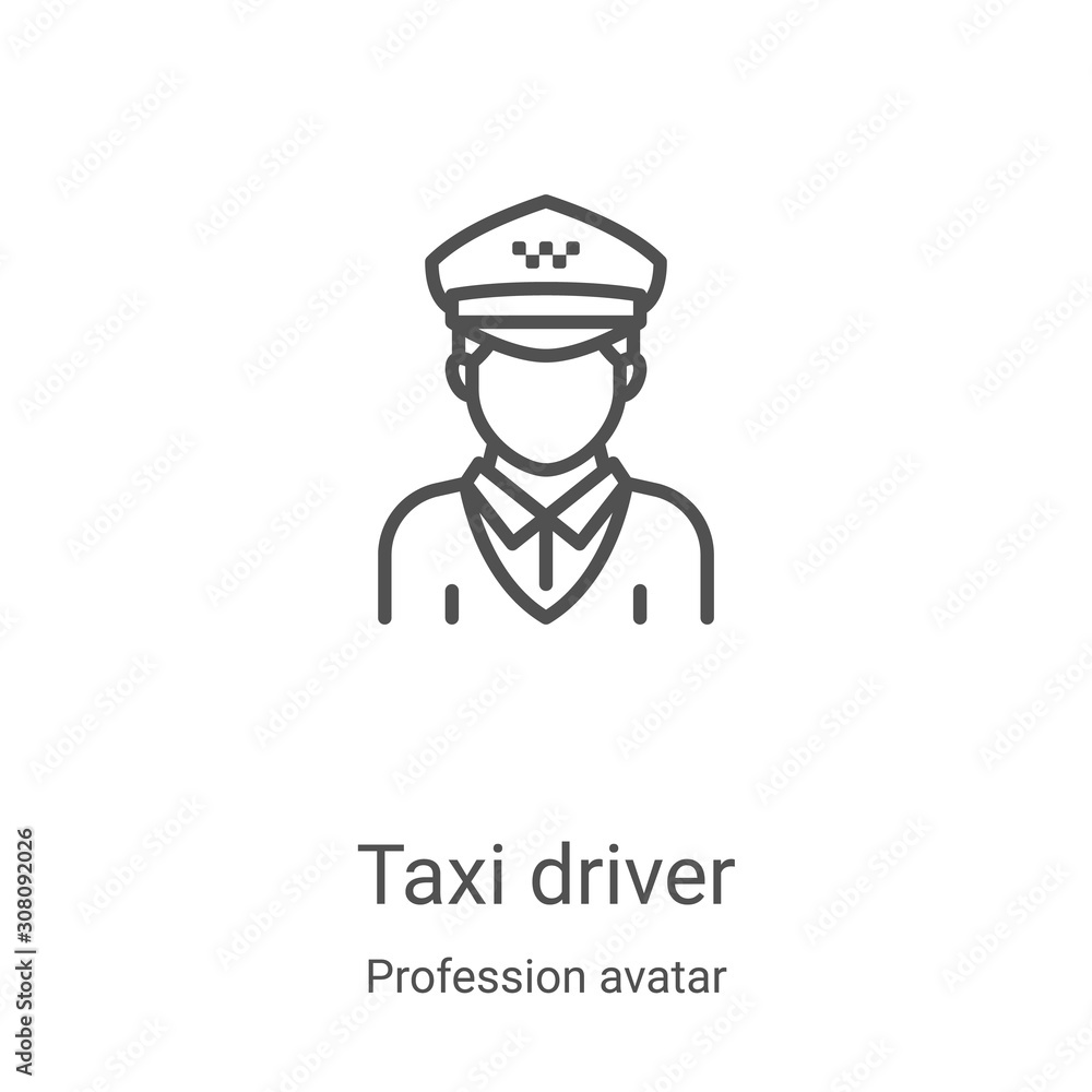 taxi driver icon vector from profession avatar collection. Thin line ...