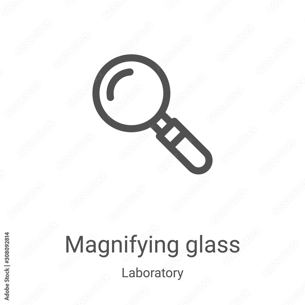 magnifying glass icon vector from laboratory collection. Thin line ...