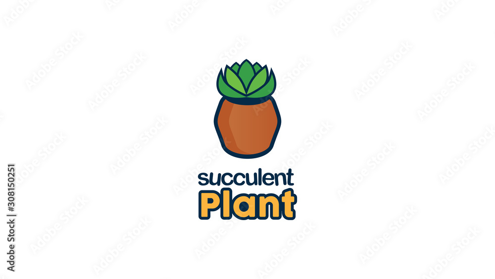 Succulent icon. Vector thin sign of house plant, botanical logo. Nature ...
