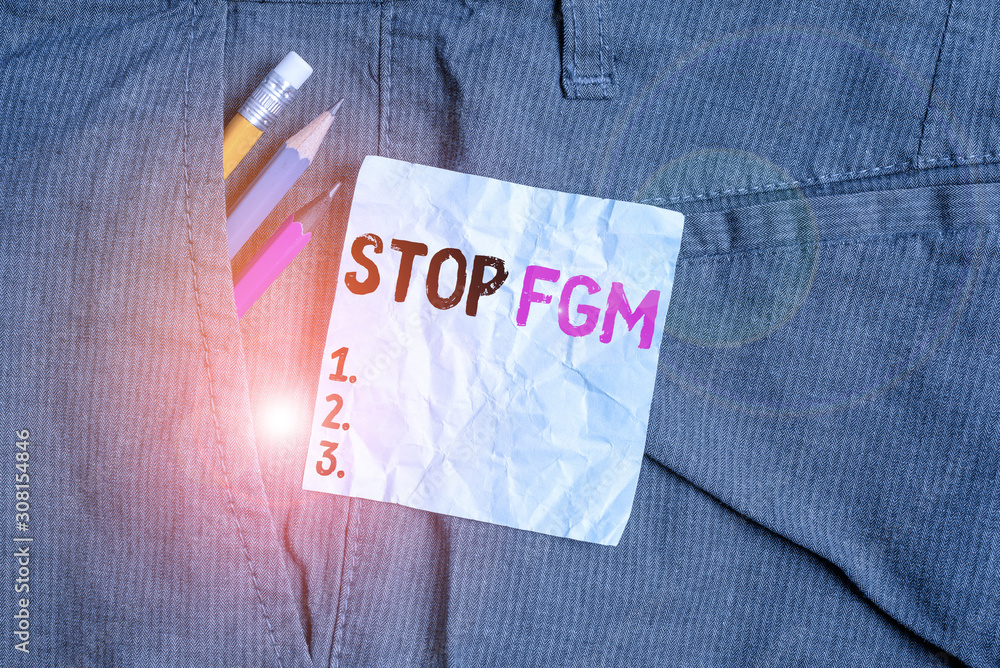 Word writing text Stop Fgm. Business photo showcasing Put an end or ...