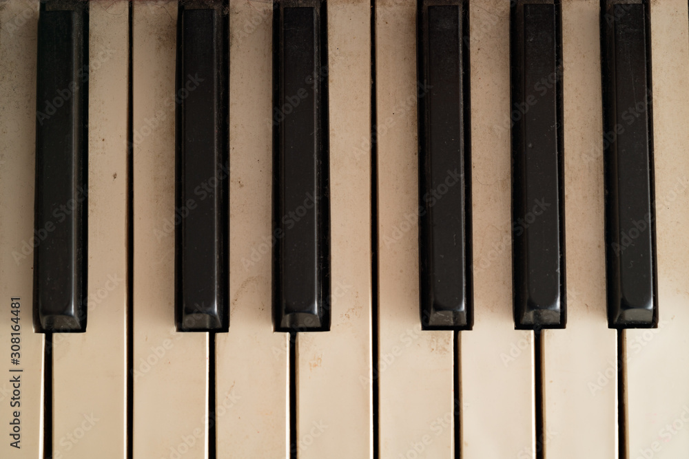 Piano Keys from differnt angles with dirty keys Stock Photo | Adobe Stock