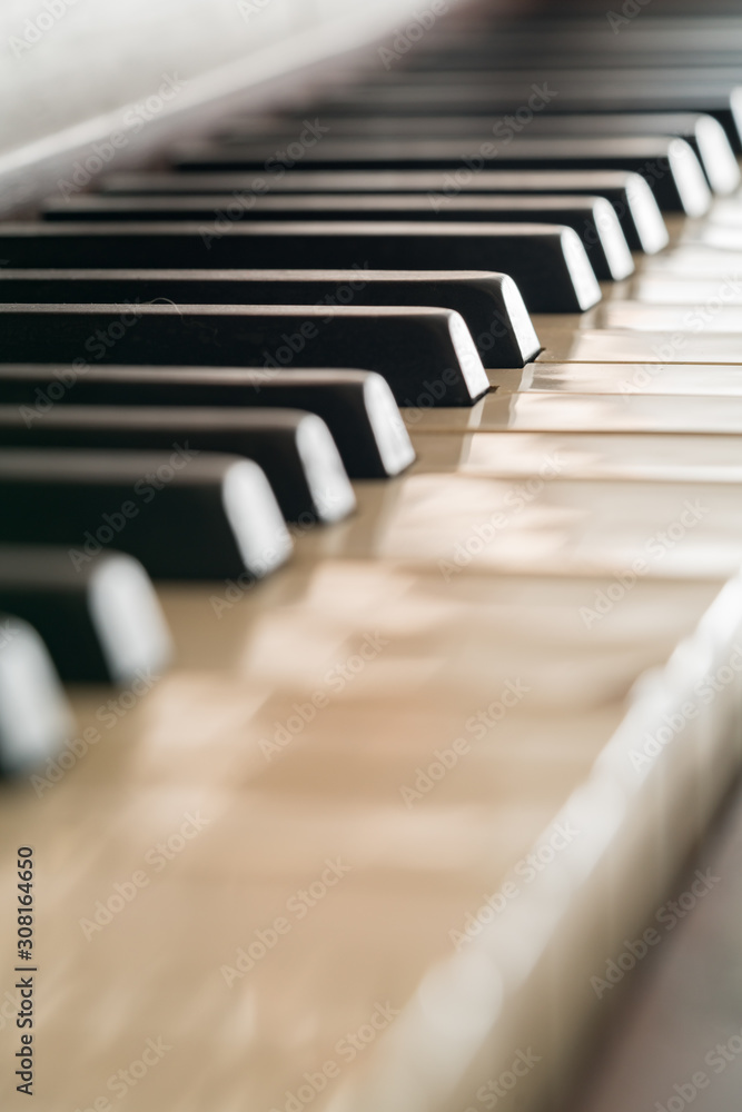 Piano Keys from differnt angles with dirty keys Stock Photo | Adobe Stock