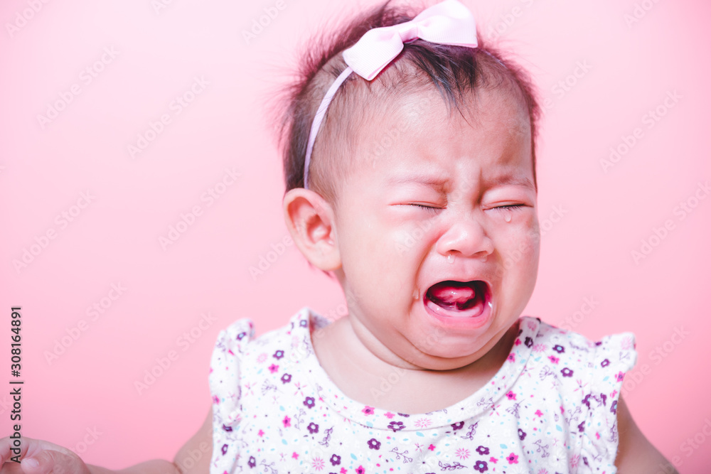 Asian girl baby face crying Stock Photo | Adobe Stock