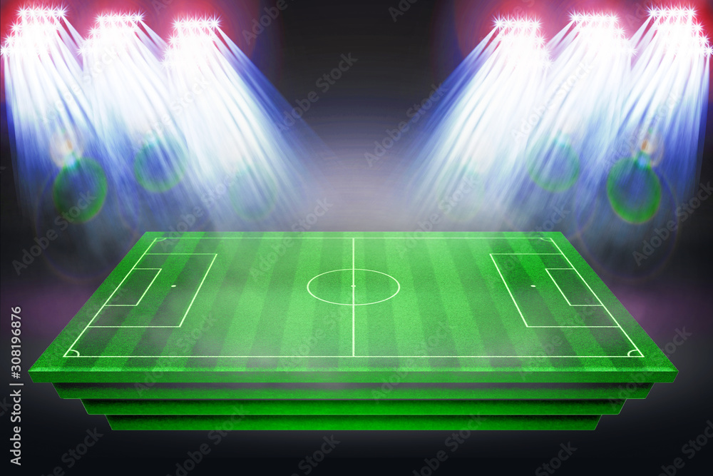 Perspective of football field, Soccer field collection. Football ...