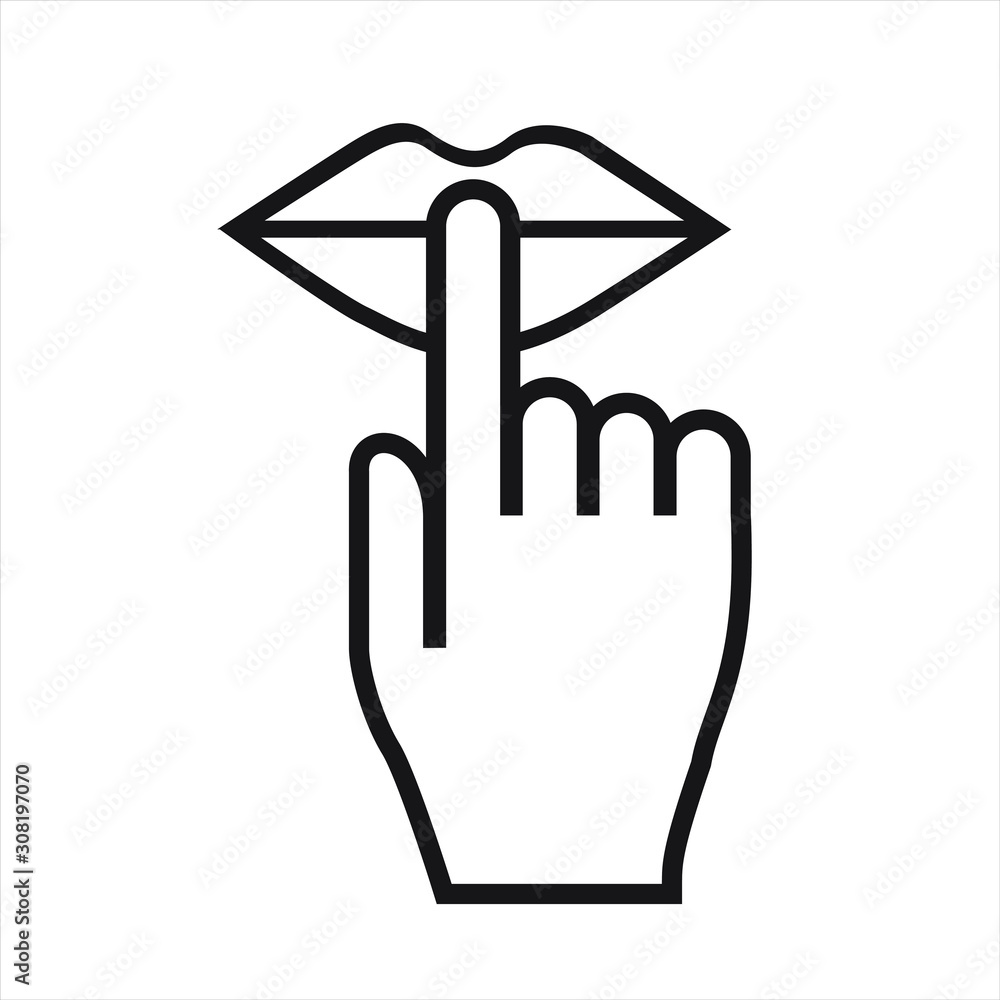 keep silence icon, vector illustration Stock Vector | Adobe Stock