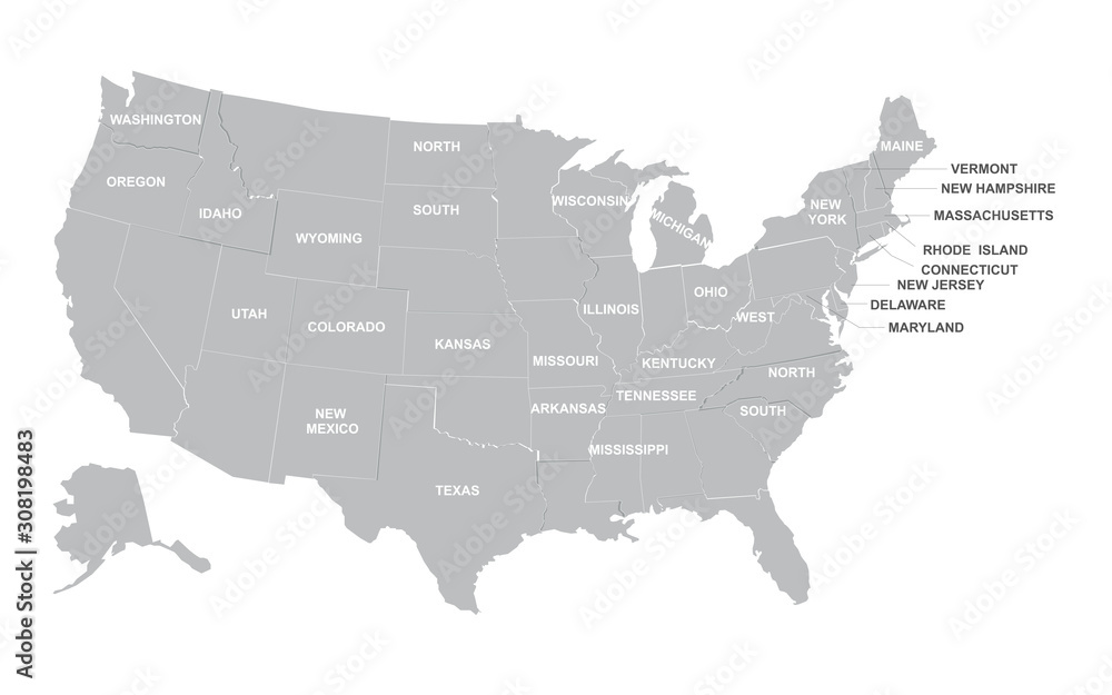 USA map. American map. United States of America map in flat Stock ...