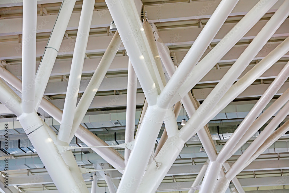 Sturdy steel beam building structure Stock Photo | Adobe Stock