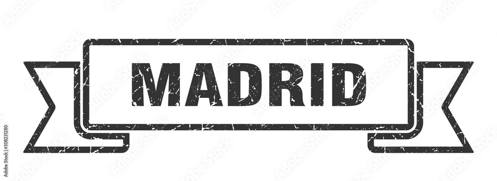 Madrid ribbon. Black Madrid grunge band sign Stock Vector | Adobe Stock