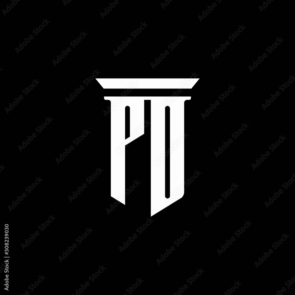 PD monogram logo with emblem style isolated on black background Stock ...