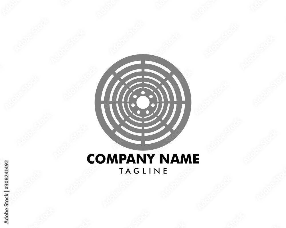 Manhole Cover Logo Template Design Stock Vector | Adobe Stock