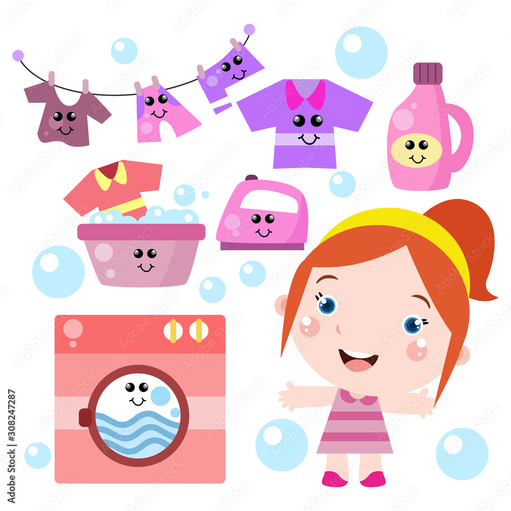 Cute Washing Machine Clipart