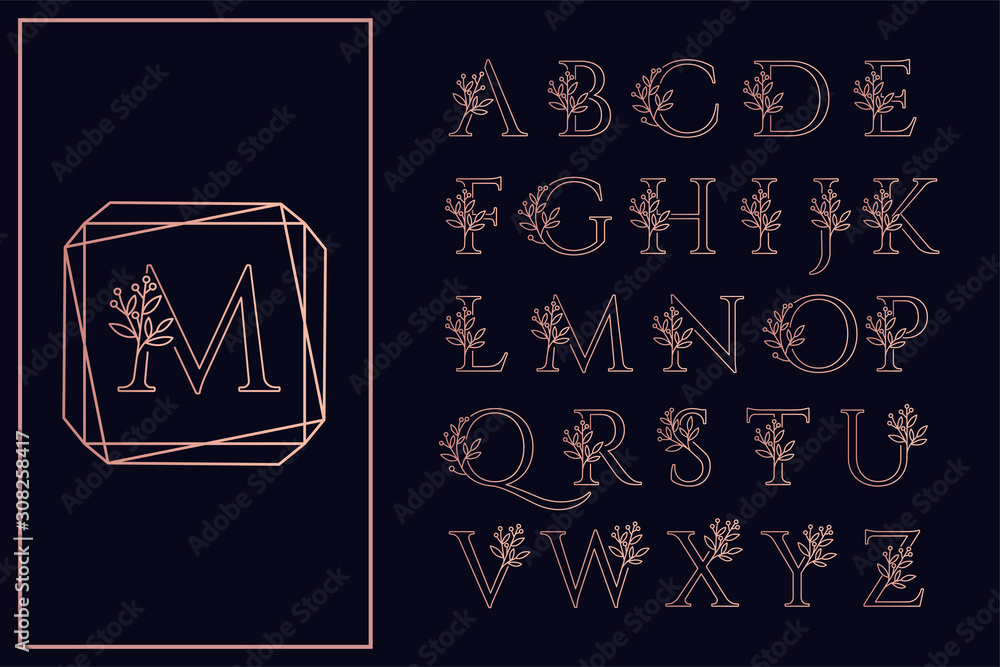 Beauty floral font suitable for wedding, salon logo, cosmetic logo ...