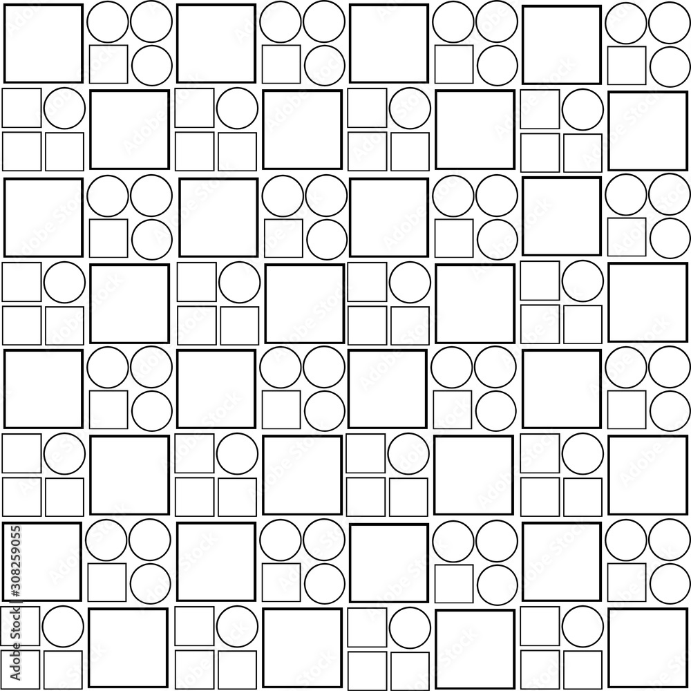 Colouring pages with illusion effect . Simple shapes to form abstract ...