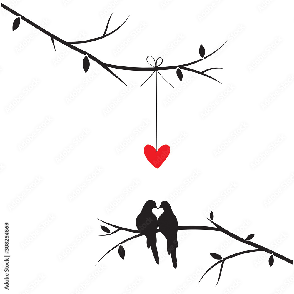 Love Birds Silhouette
