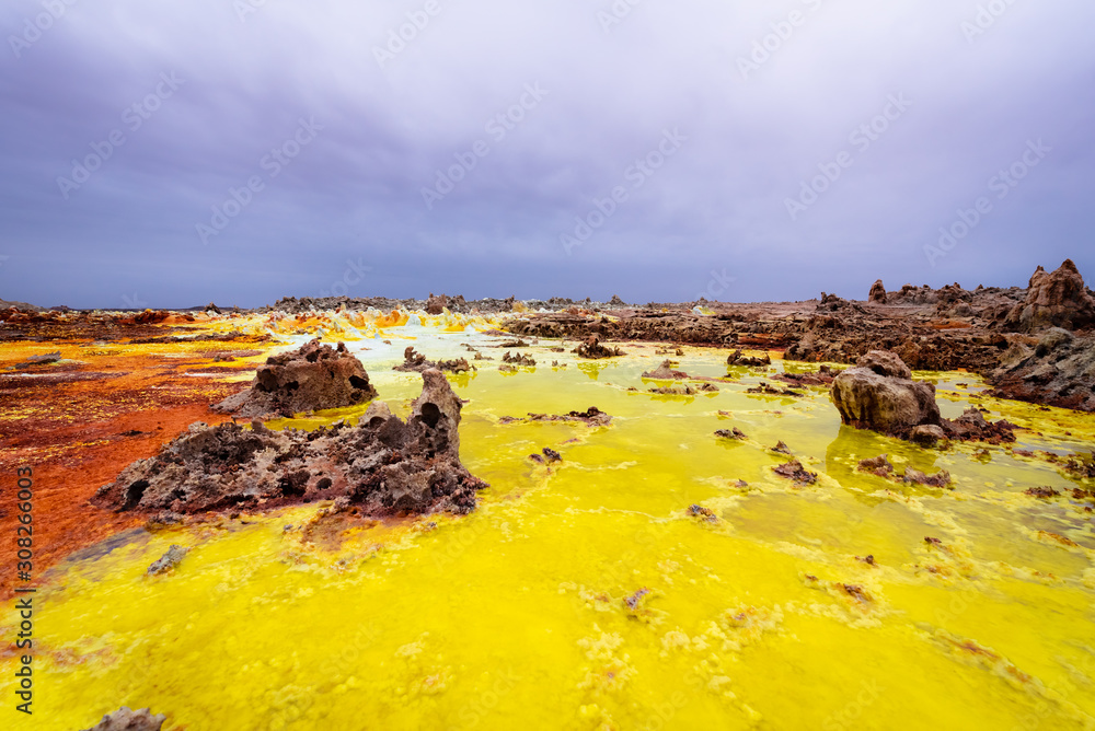 Pure sulfuric acid puddle in the Dallol Stock-Foto | Adobe Stock