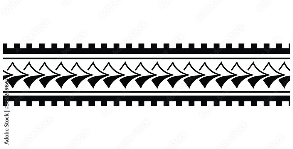 Polynesian band tribal tattoo. Polynesian tattoo simple template ...