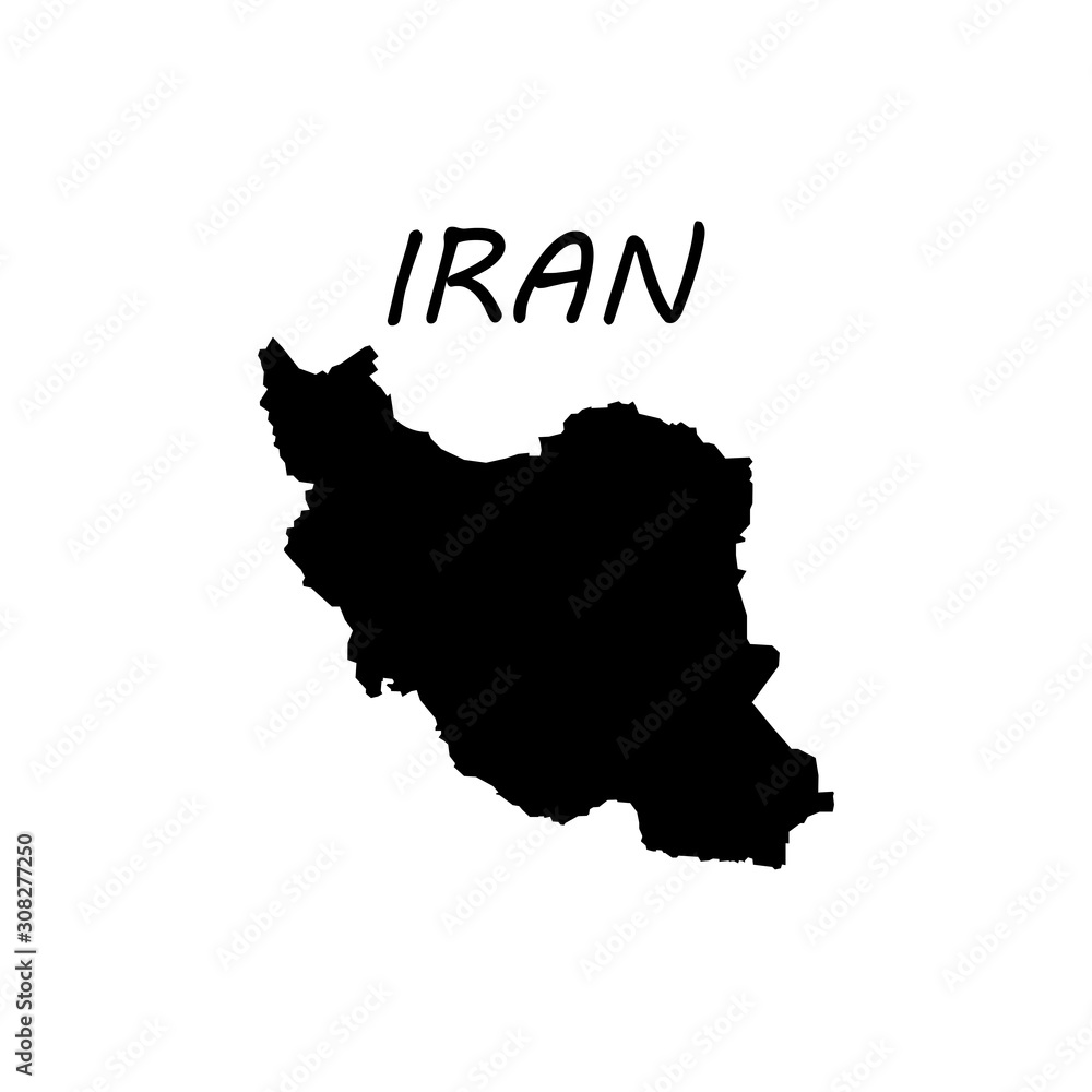 Iran map filled in black color sign Stock Vector | Adobe Stock