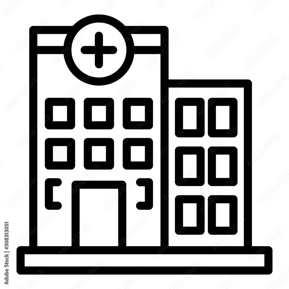 Hospital Building Icon Vector