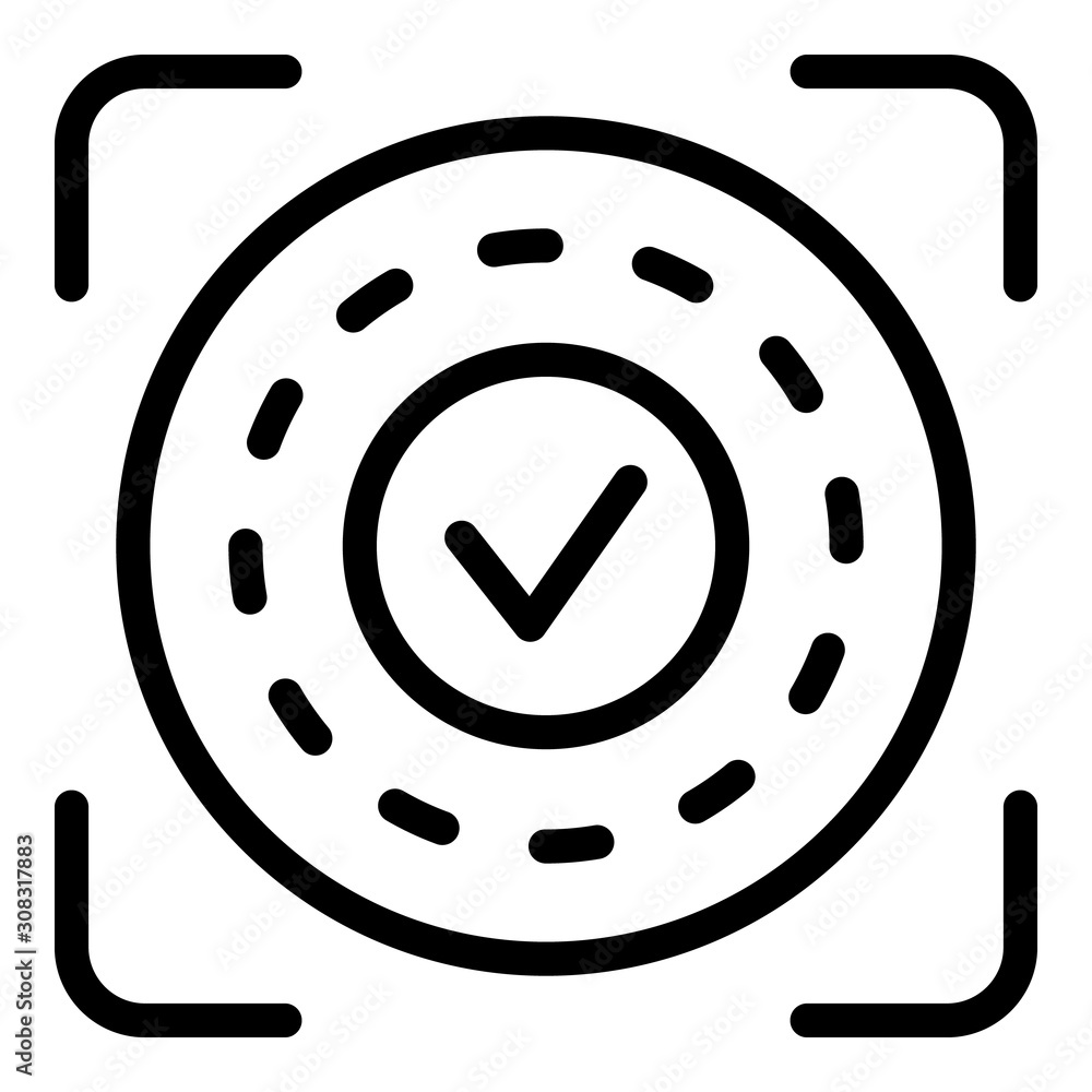 Approved authentication icon. Outline approved authentication vector ...