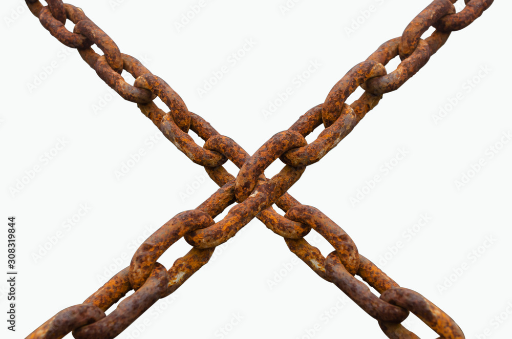 Crossing chain isolated on white background Stock Photo | Adobe Stock