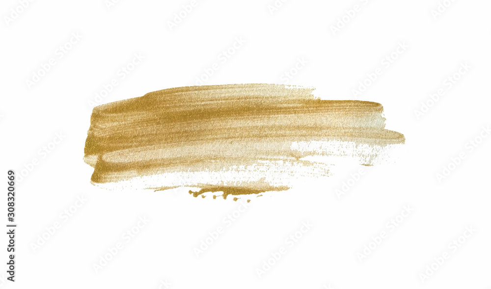 Gold glitter watercolor brush stroke texture. Smudge glitter, sparkle ...