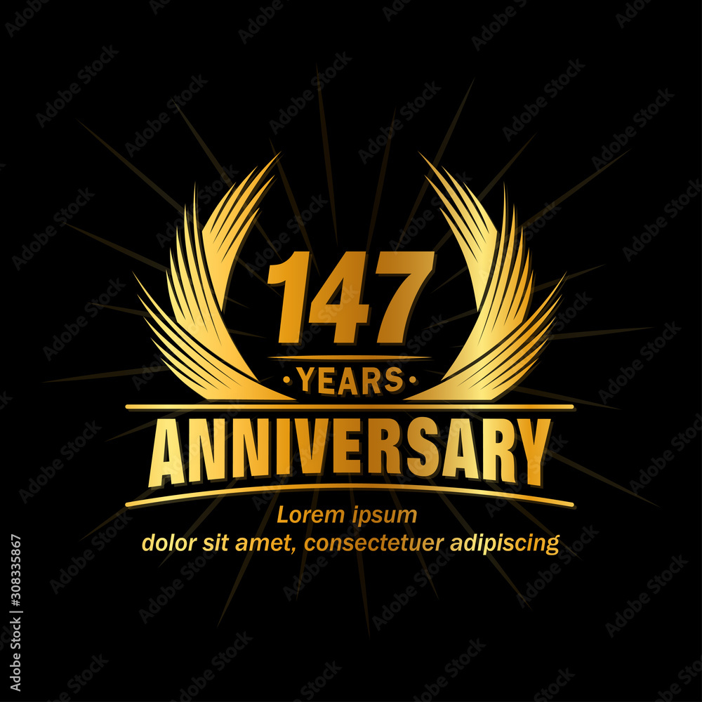 147 years logo design template. Anniversary vector and illustration ...