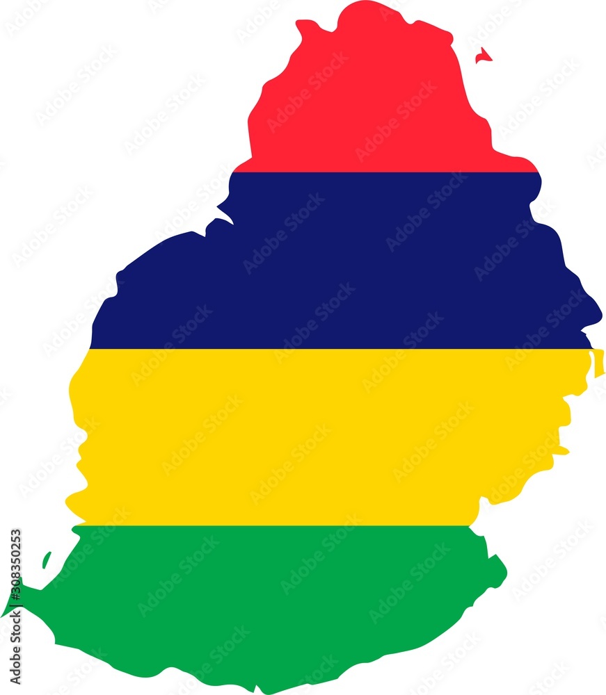 Mauritius Island Vector map of . Isolated, white background Stock ...