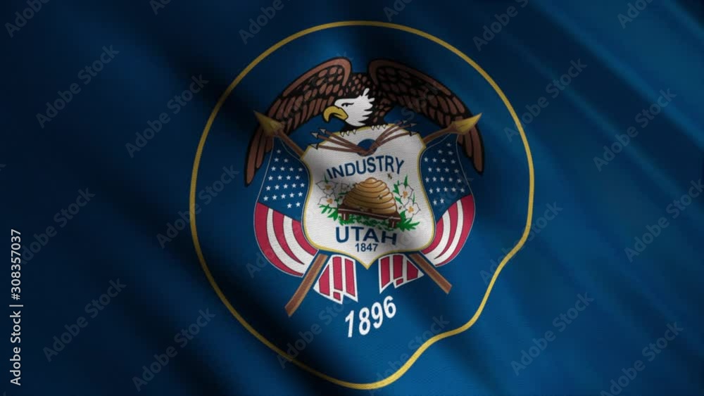 Vidéo Stock Abstract Utah state's flag waving in the wind. Animation ...