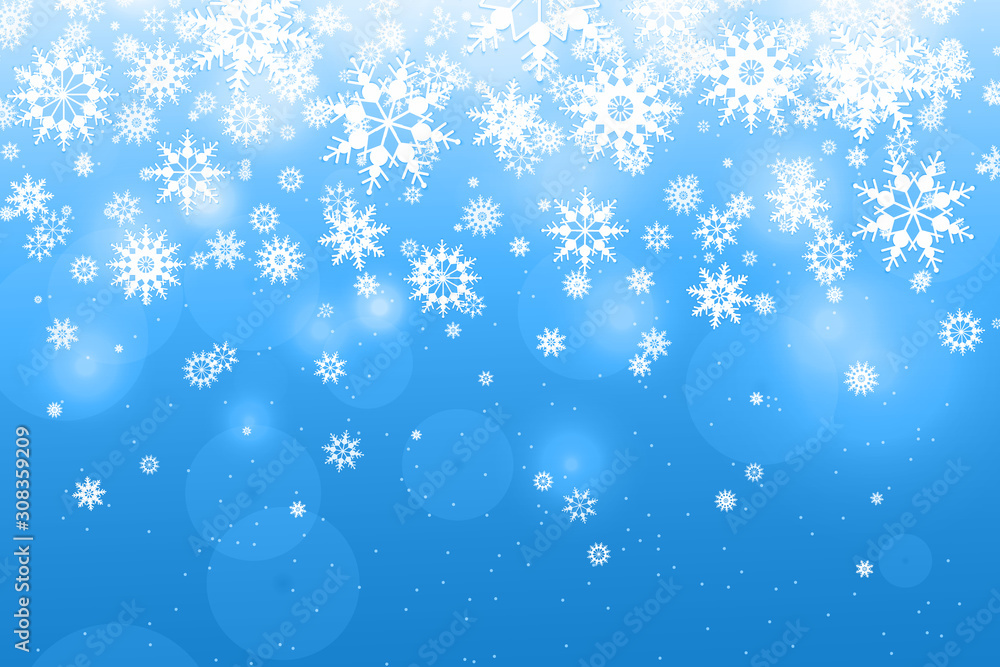 Light Blue Snowflakes Background