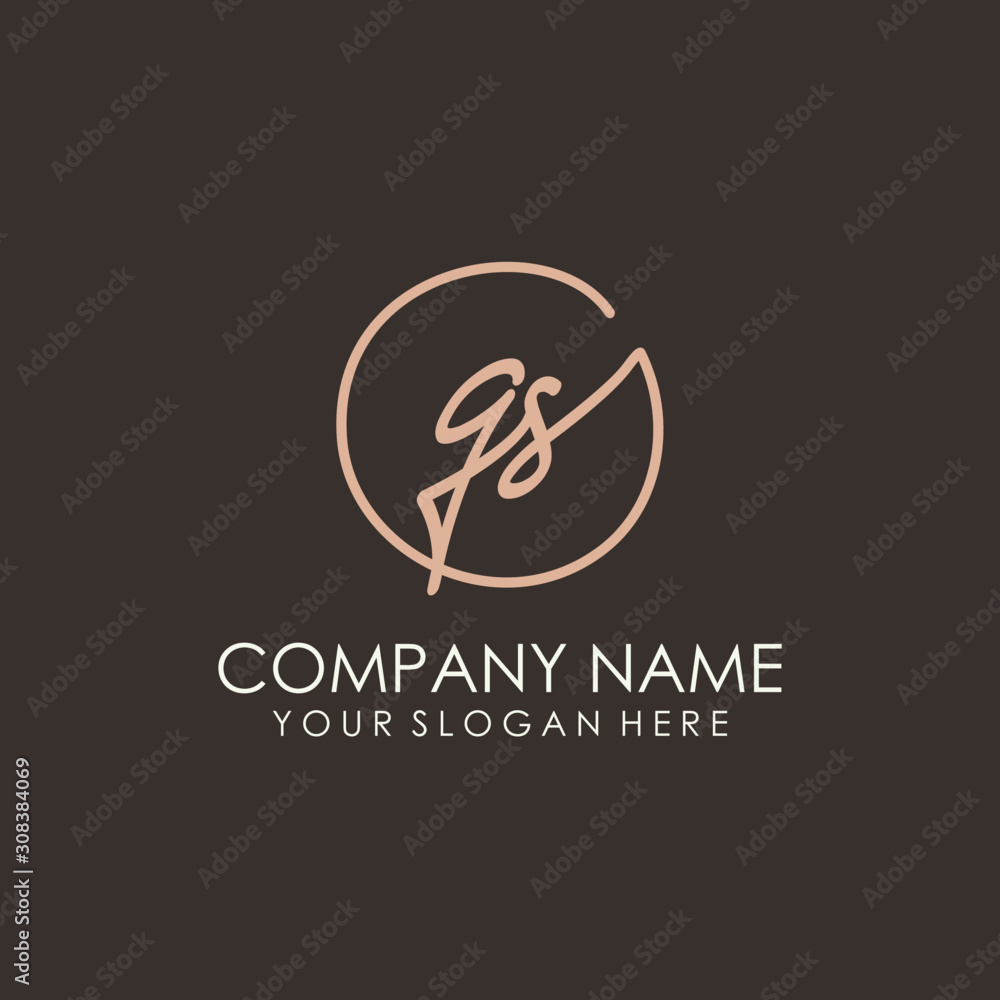 GS initials signature logo. Handwritten vector logo template connected ...