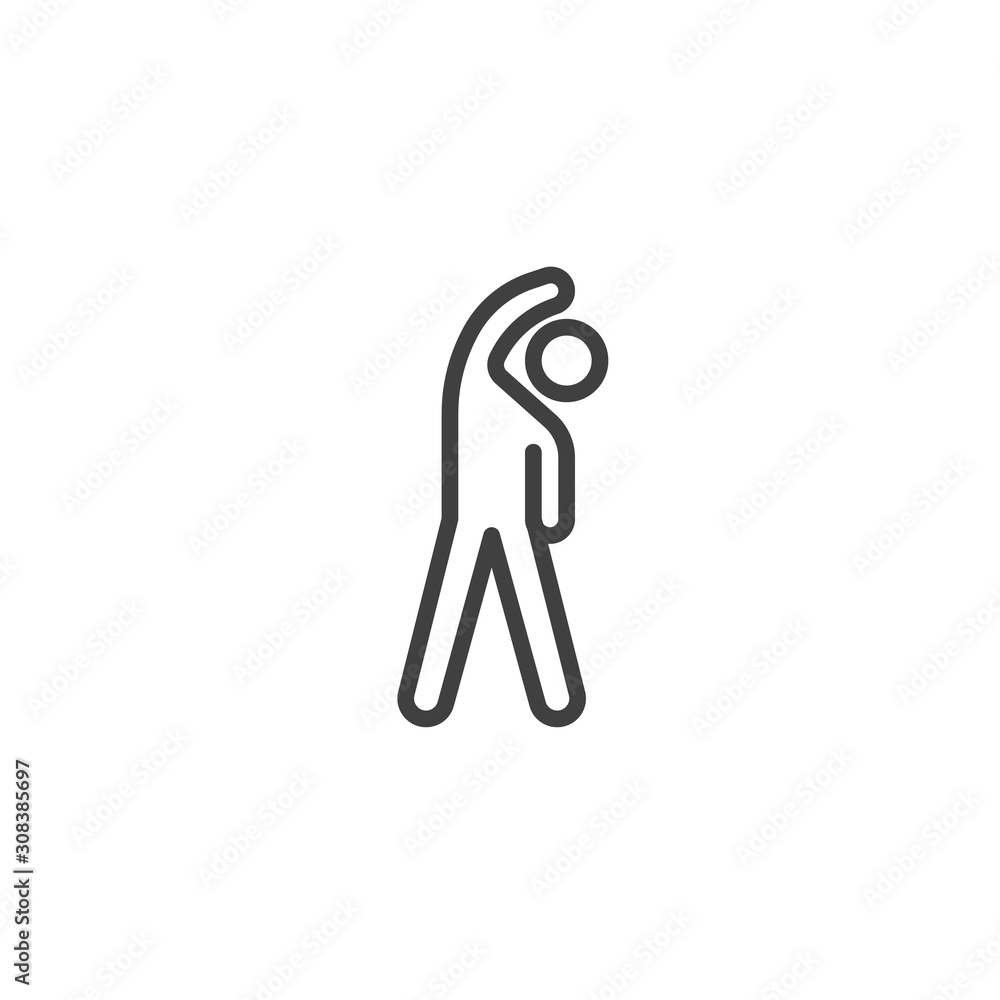 Side bend exercise line icon. linear style sign for mobile concept and ...