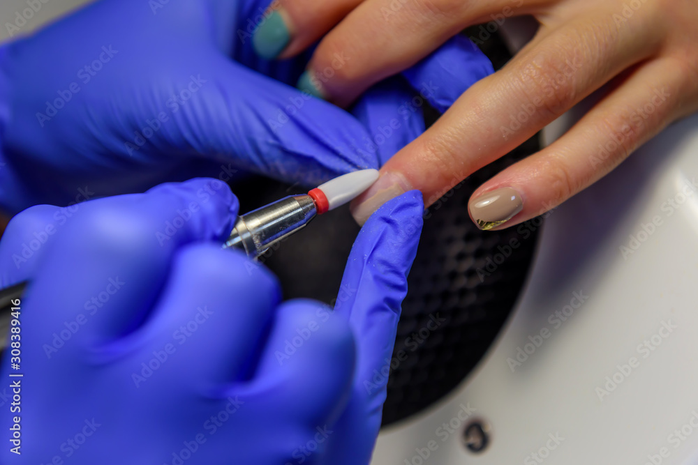 Process of cleaning the nail from old coating, preparing before ...