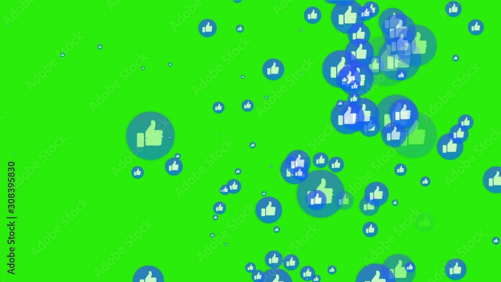 Like button on green screen when streaming or live stream, social media ...