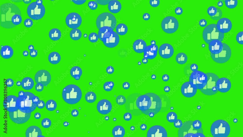 Like button on green screen when streaming or live stream, social media ...