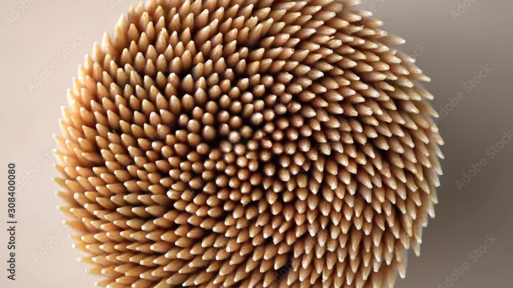 Wooden toothpicks or cocktail sticks extreme close up. Hand picks made ...