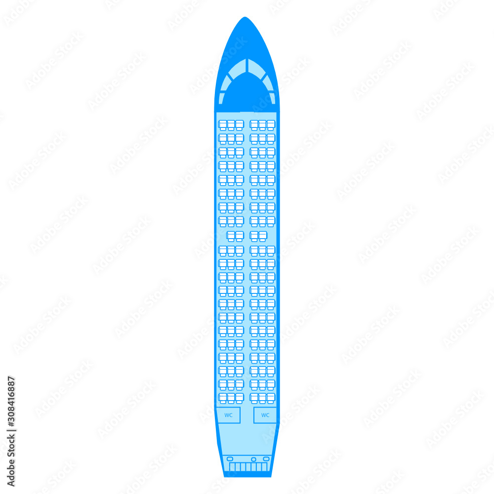 Airbus A319 Aircraft Types PAX passengers seat chair scheme in airplane ...