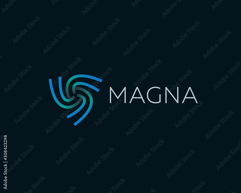 Abstract line spin logo icon design abstract modern minimal gradient ...