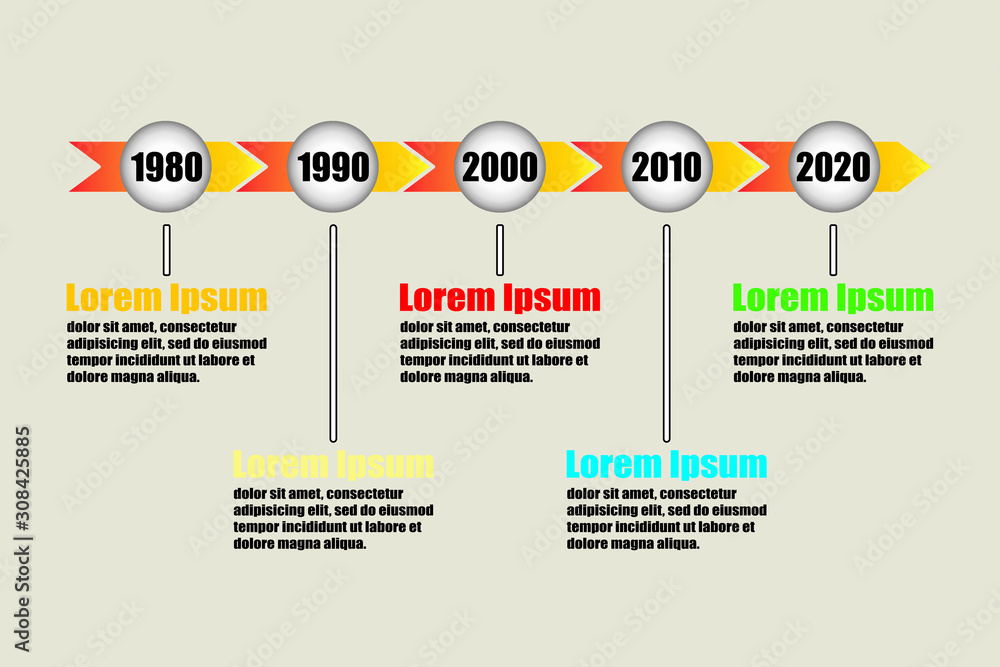 Business timeline horizontal chart infographic design. Vector banner ...