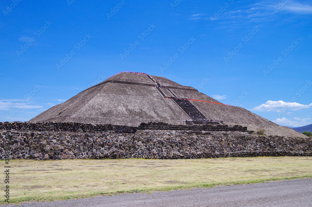 Popular tourist destination ancient Aztec city ruins of the pyramids of ...