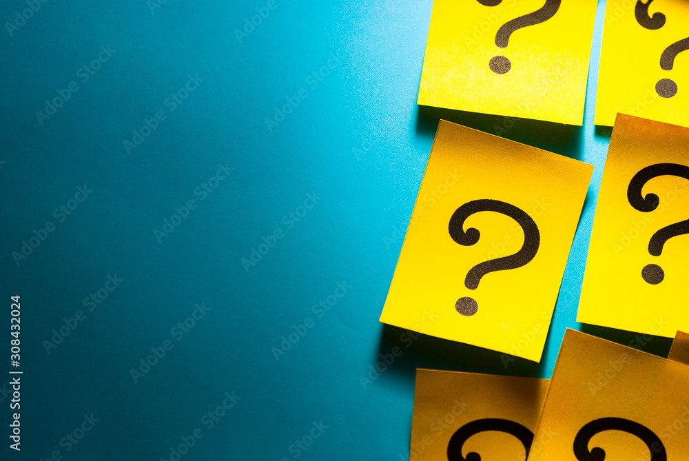Side border of red cards with question marks Stock Photo | Adobe Stock